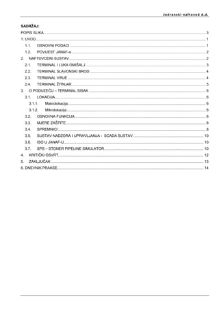 DNEVNIK RADA - STRUČNA PRAKSA JANAF | PDF