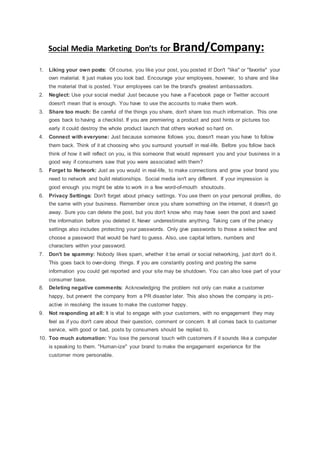 Social Media Do's and Don'ts | PDF