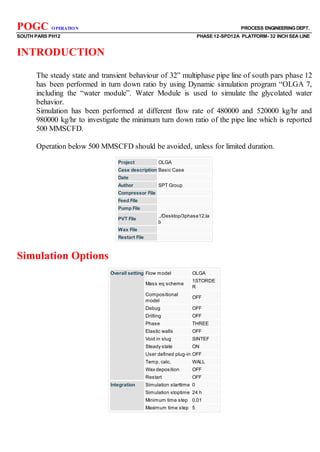 SPD12 Pipeline Dynamic Simulation | PDF