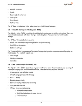 OPCrew - Rail Crew Scheduling Rostering and Management | PDF