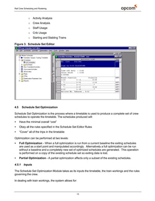 OPCrew - Rail Crew Scheduling Rostering and Management | PDF