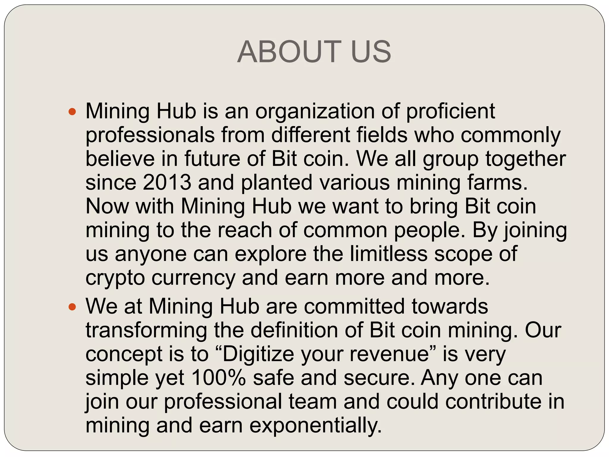 MINING HUB SUMIT | PPTX