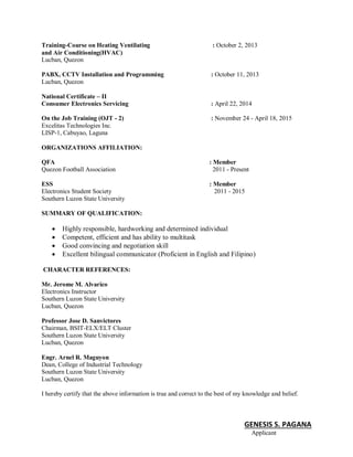 Genesis Resume NF2 | PDF