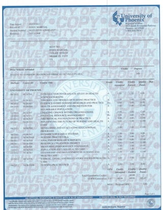 Transcripts from UT & University of Phoenix | PDF