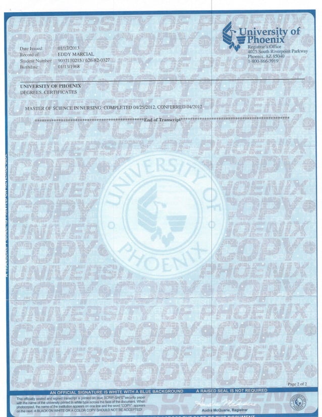 Transcripts from UT & University of Phoenix | PDF