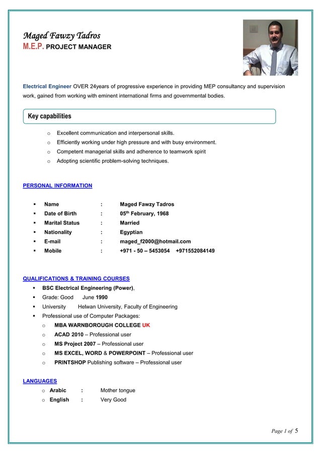Maged Fawzy CV (pm) rev 01 | PDF