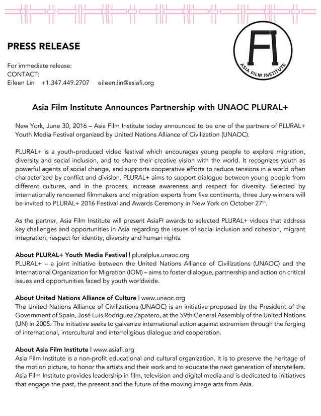 Eileen Lin.Writing Sample.Press Releas | PDF