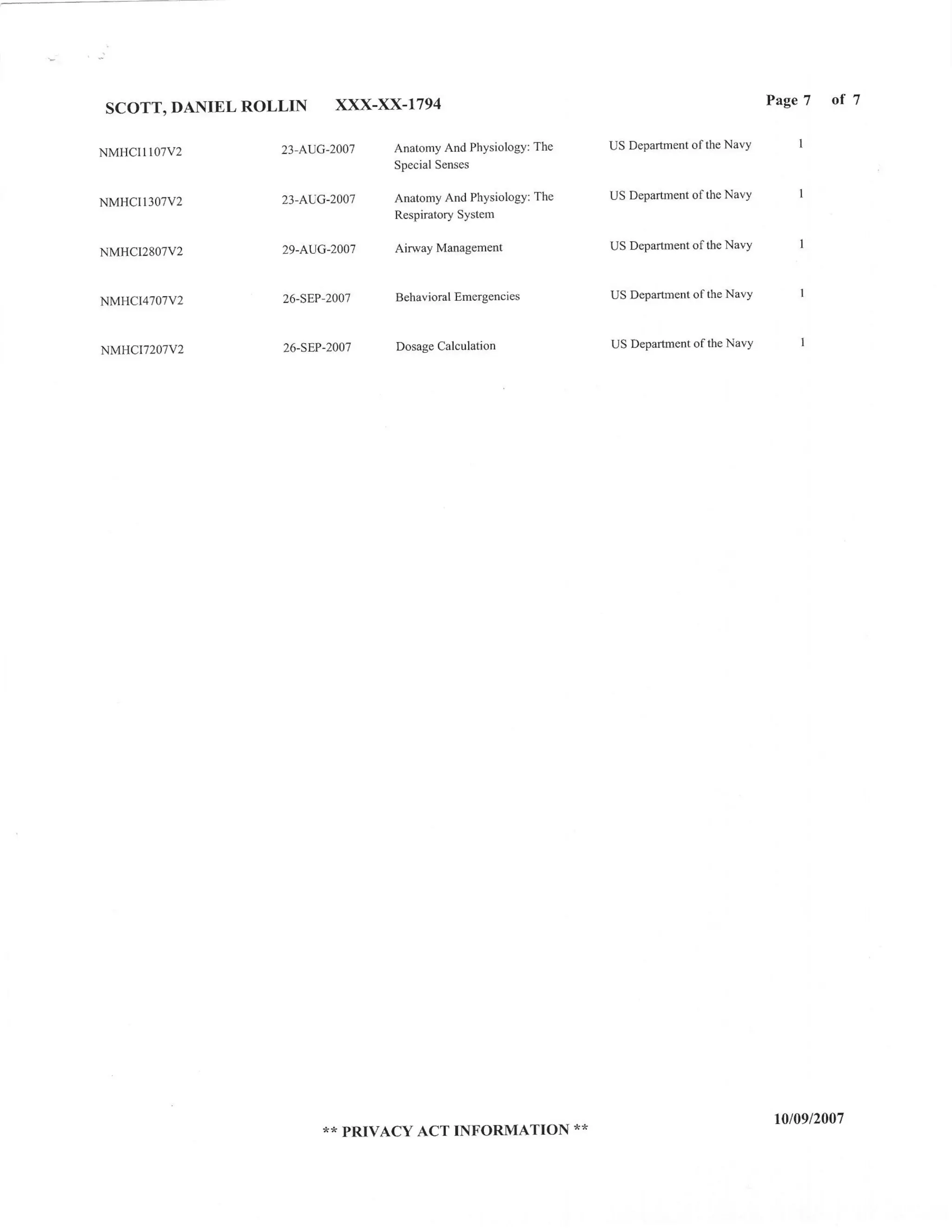 Military Transcripts | PDF