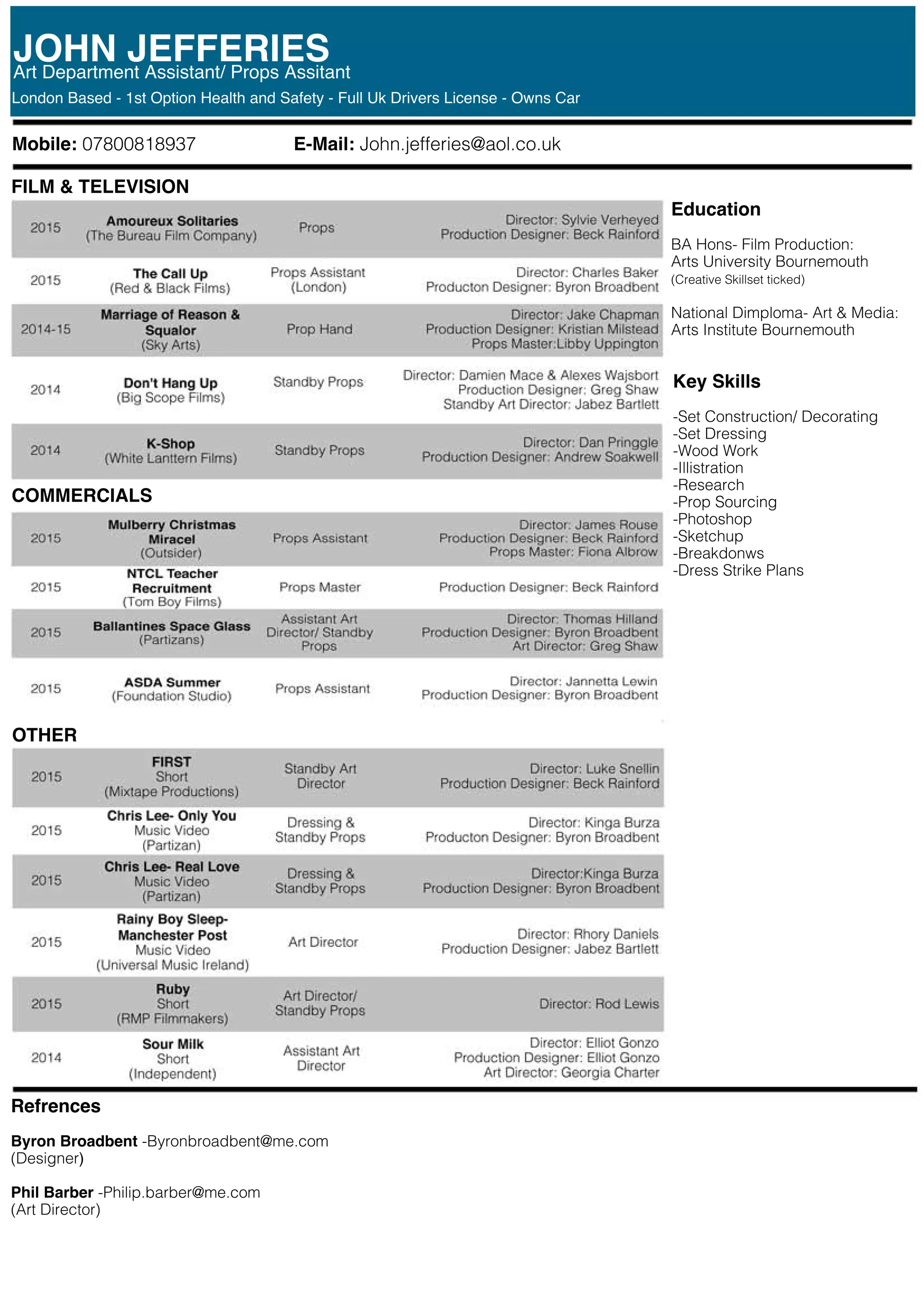 John Jefferies CV 2016 | PDF
