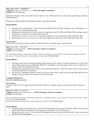 Latest Resume C#,C++ Developer | PDF