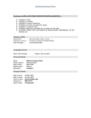 Engr. Ayaz Khan CV11 (1) | DOCX | Civil Engineering Industry | Industries