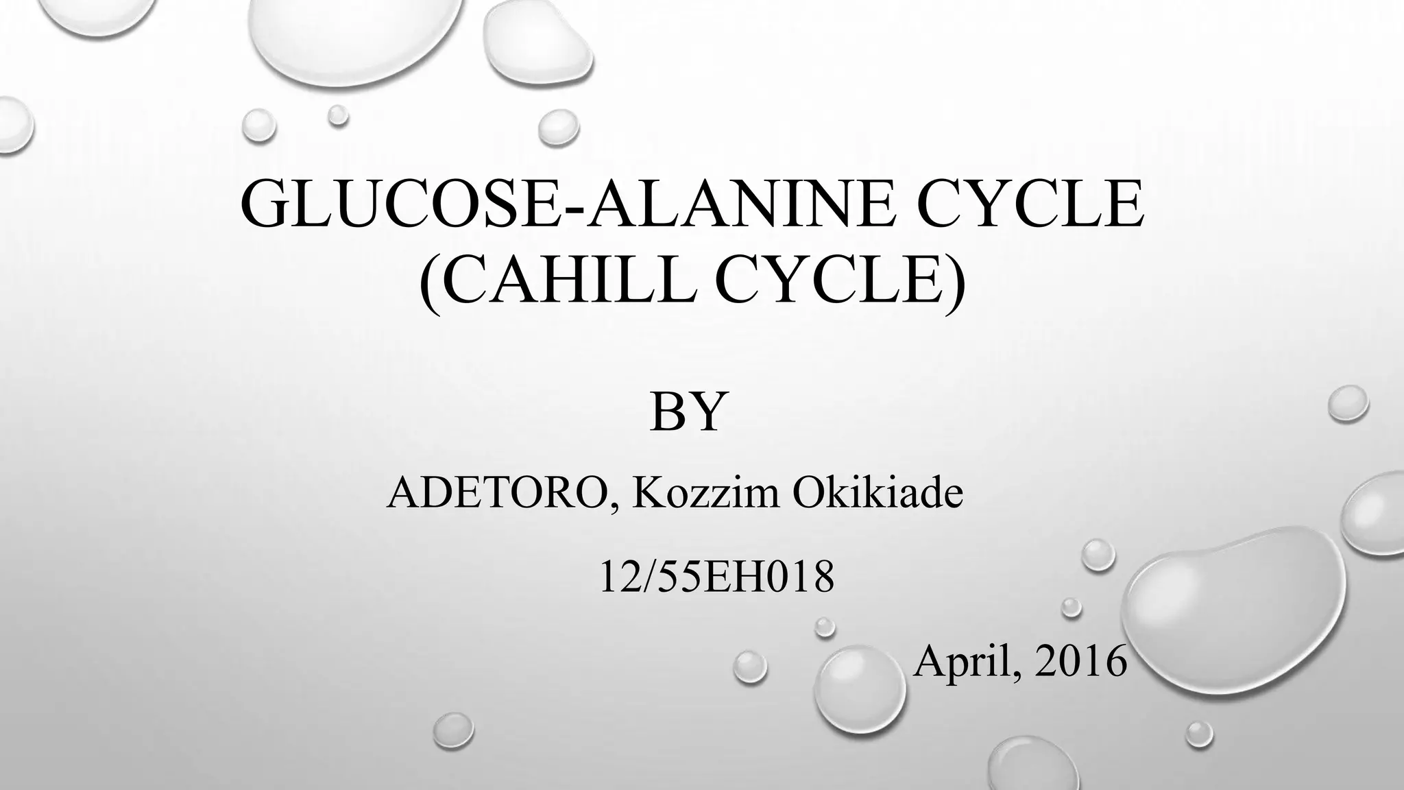 8 Glucose-alanine cycle | PPTX