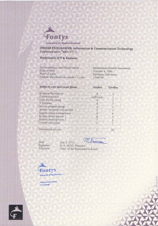 Fontys Transcript | PDF