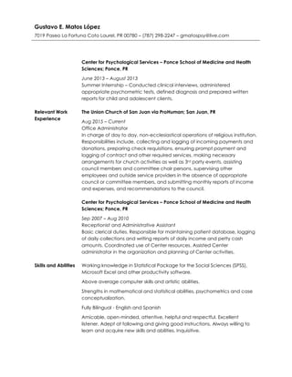 CV Psychometrist | PDF