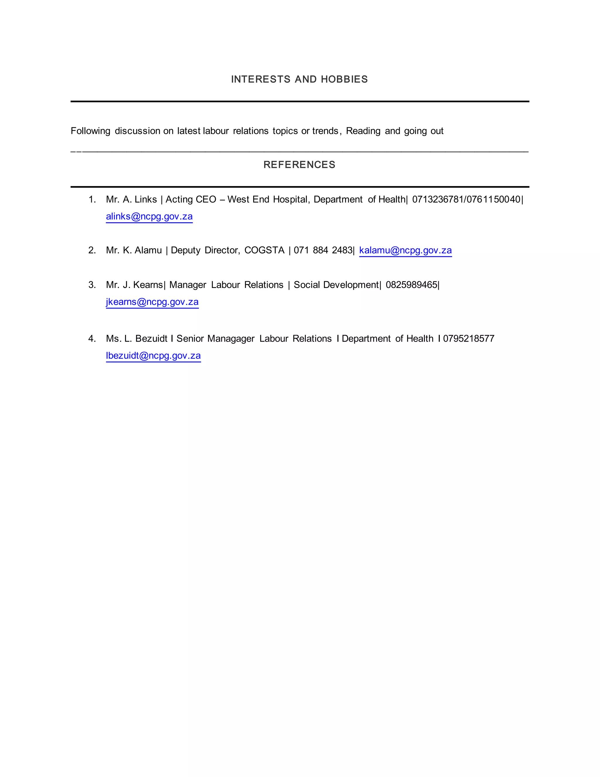 LATEST CV OF LERATO SEGOTSANE 06.01.2015