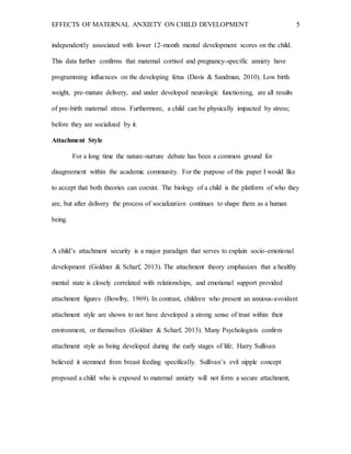 Maternal Anxiety and Child Development | DOCX