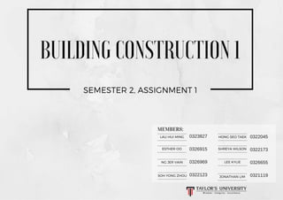Sem 2 Building Construction Project 1 | PPTX