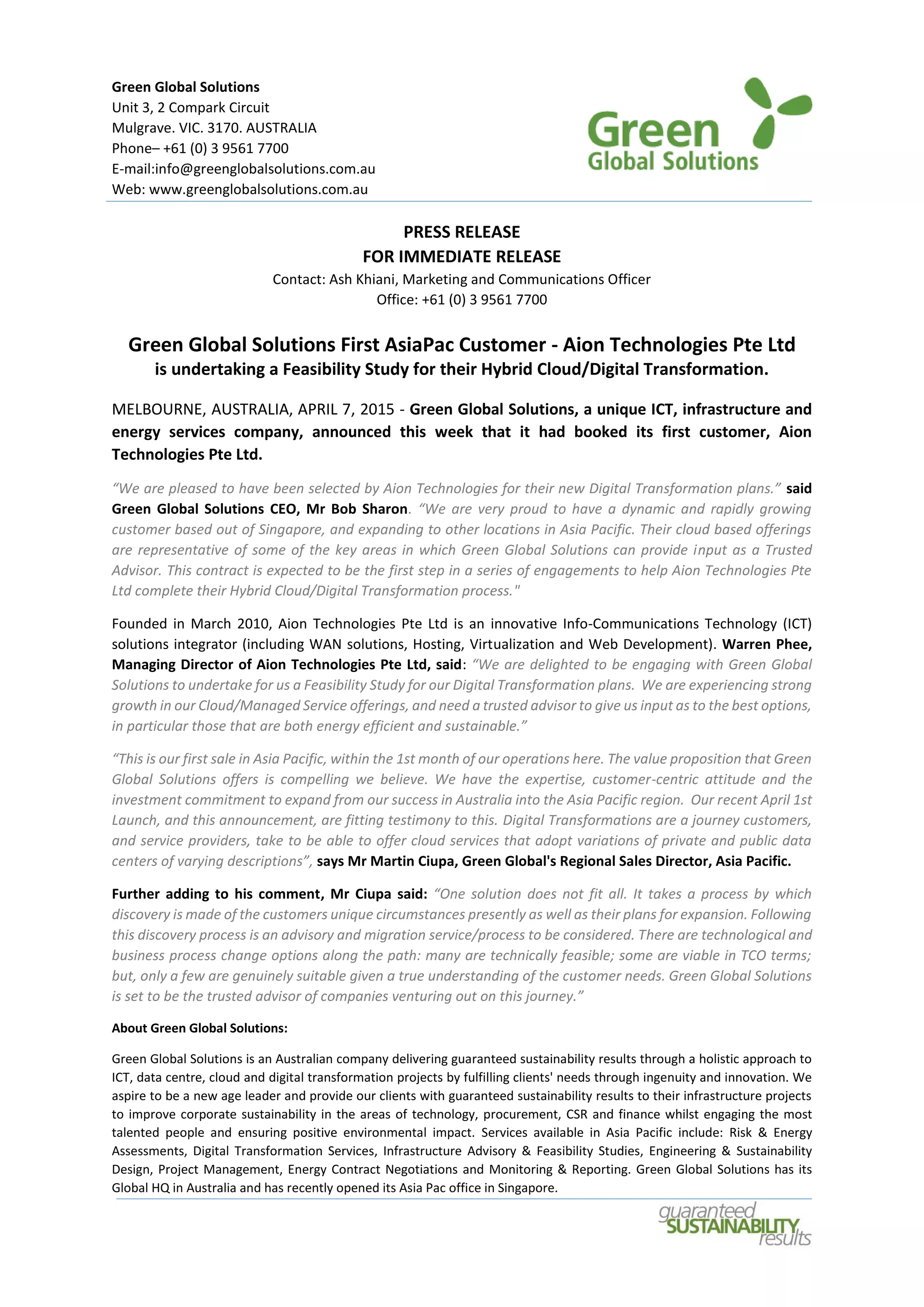 PR_7 April_AionTech | PDF