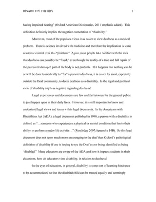 SOC 3000 Disability Theory | PDF | Physical Therapy | Wellness