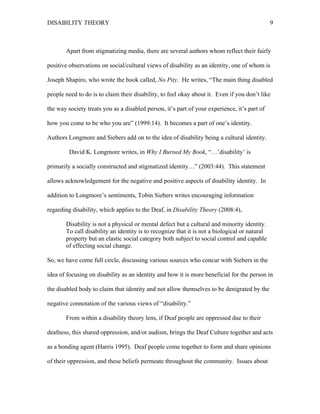 SOC 3000 Disability Theory | PDF