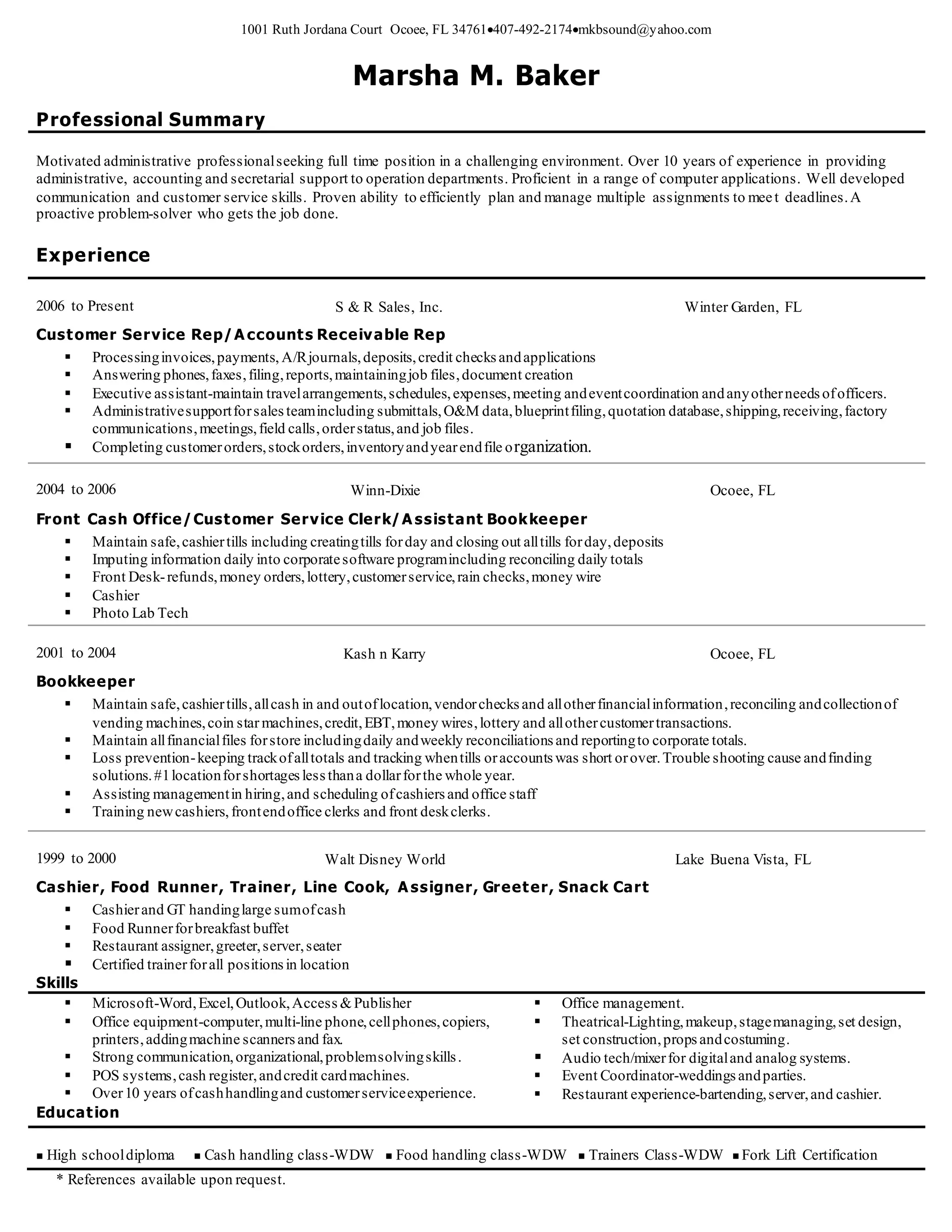 Marsha Resume | DOCX