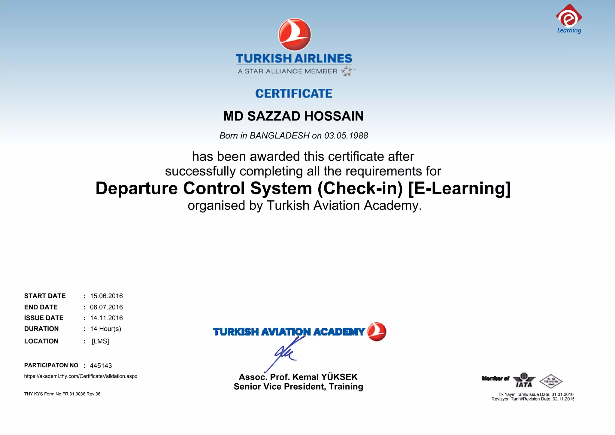 Departure Control System Certificate | PDF