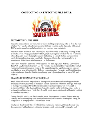 CONDUCTING AN EFFECTIVE FIRE DRILL | PDF