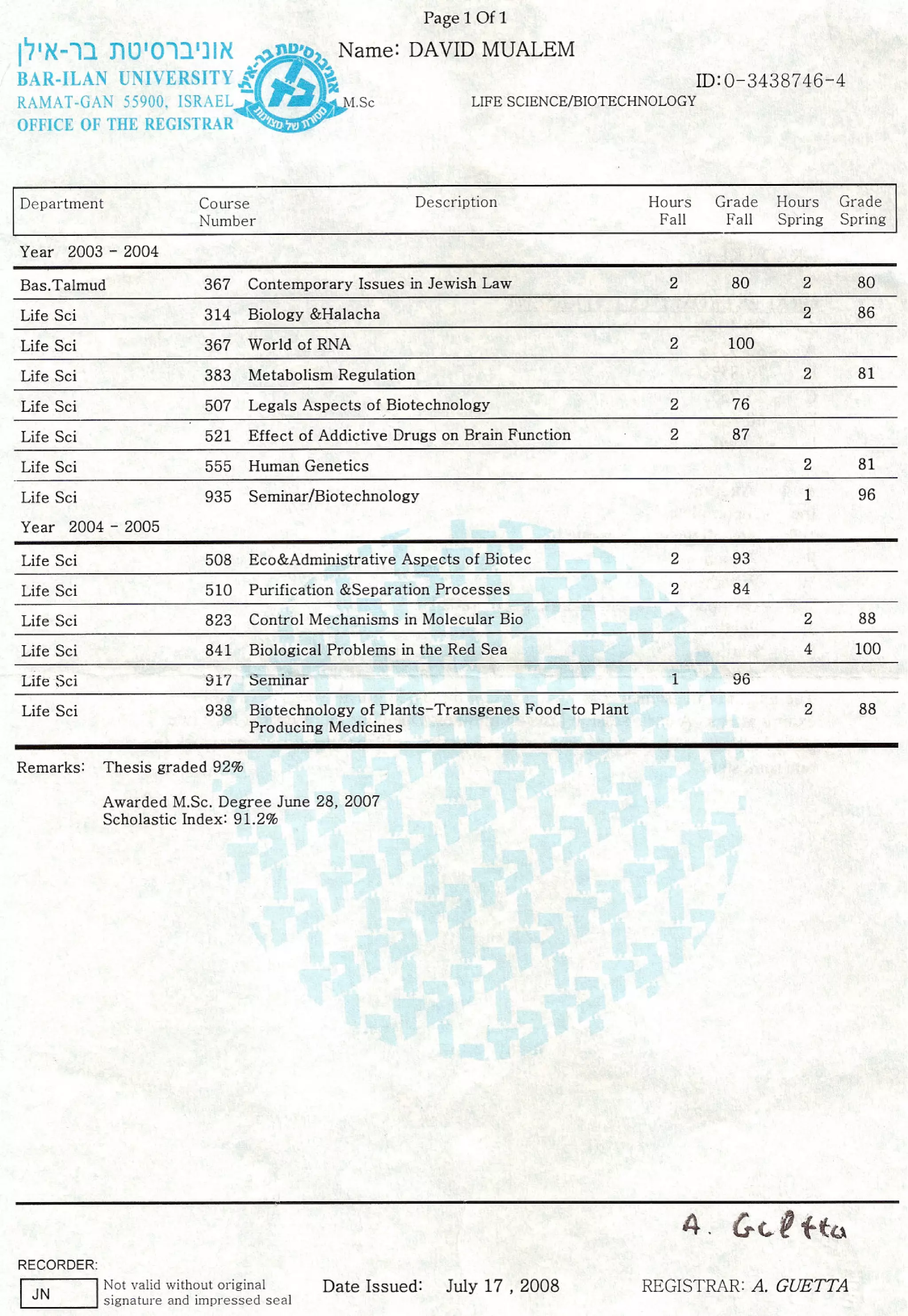 courses MSc and BSc | PDF