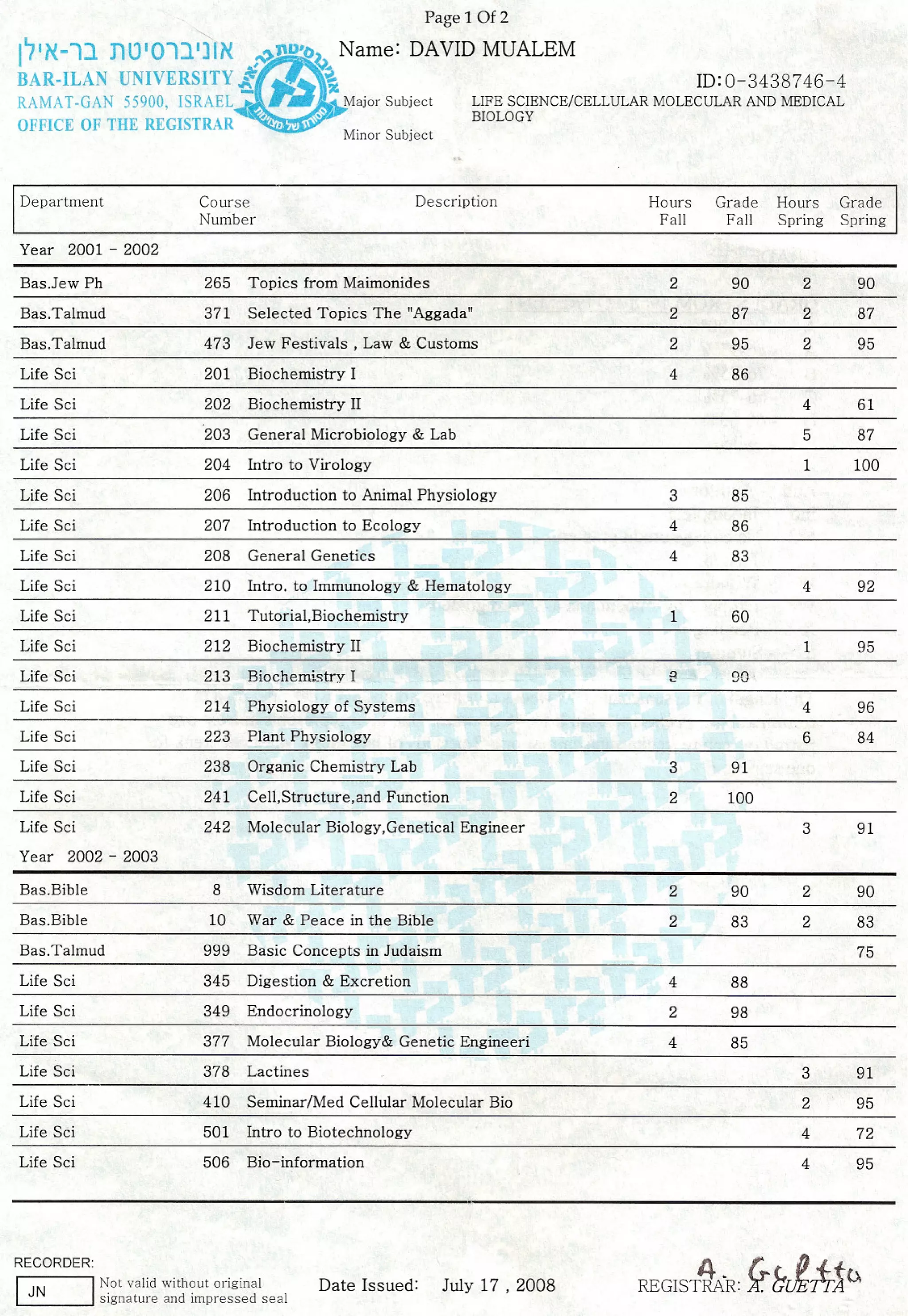 courses MSc and BSc | PDF