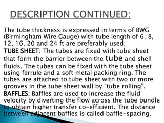REDESIGN OF SHELL AND TUBE HEAT EXCHANGER 1 | PPTX