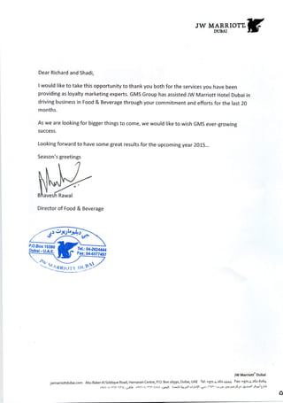 JW Marriott Hotel Dubai - GMS 2014 Testimonial | PDF
