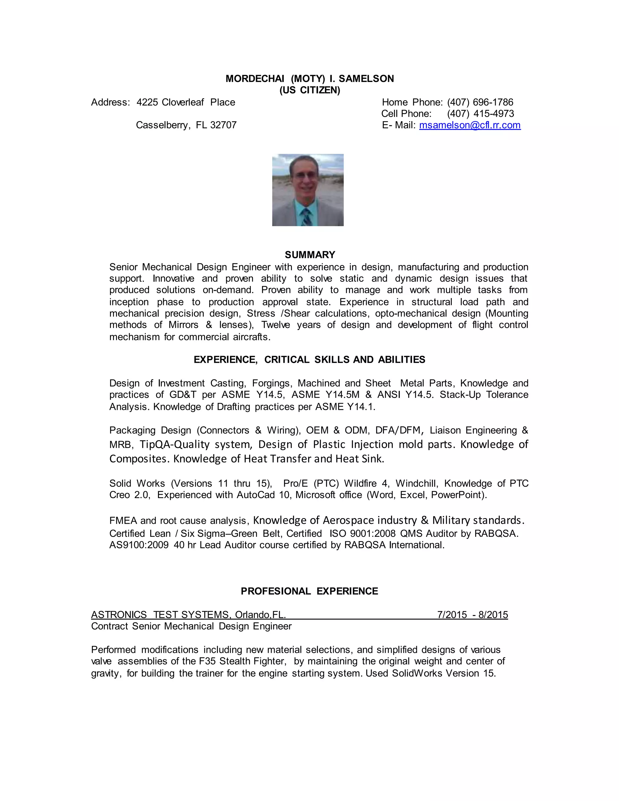 Moty's Resume October 20th 2015 | DOCX