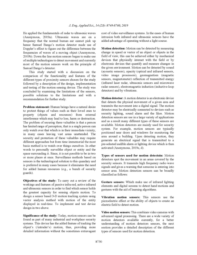 A 3 Dimensional Motion Sensor And Tracking System Using Vector Analysis