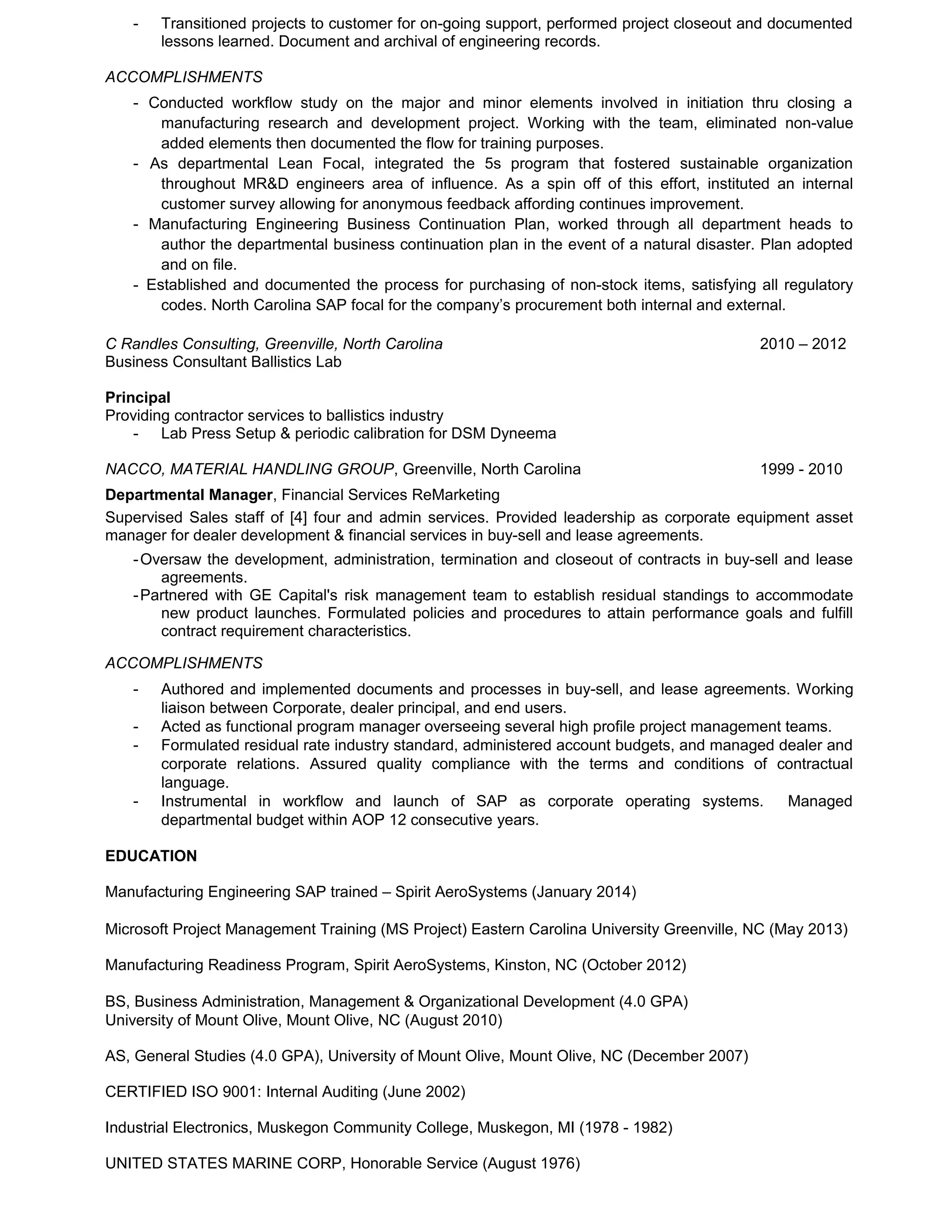 Clint Randles - Resume 05102016 | DOC