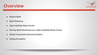 Fully Fault tolerant Streaming Workflows at Scale using Apache Mesos & Spark Streaming | PPT