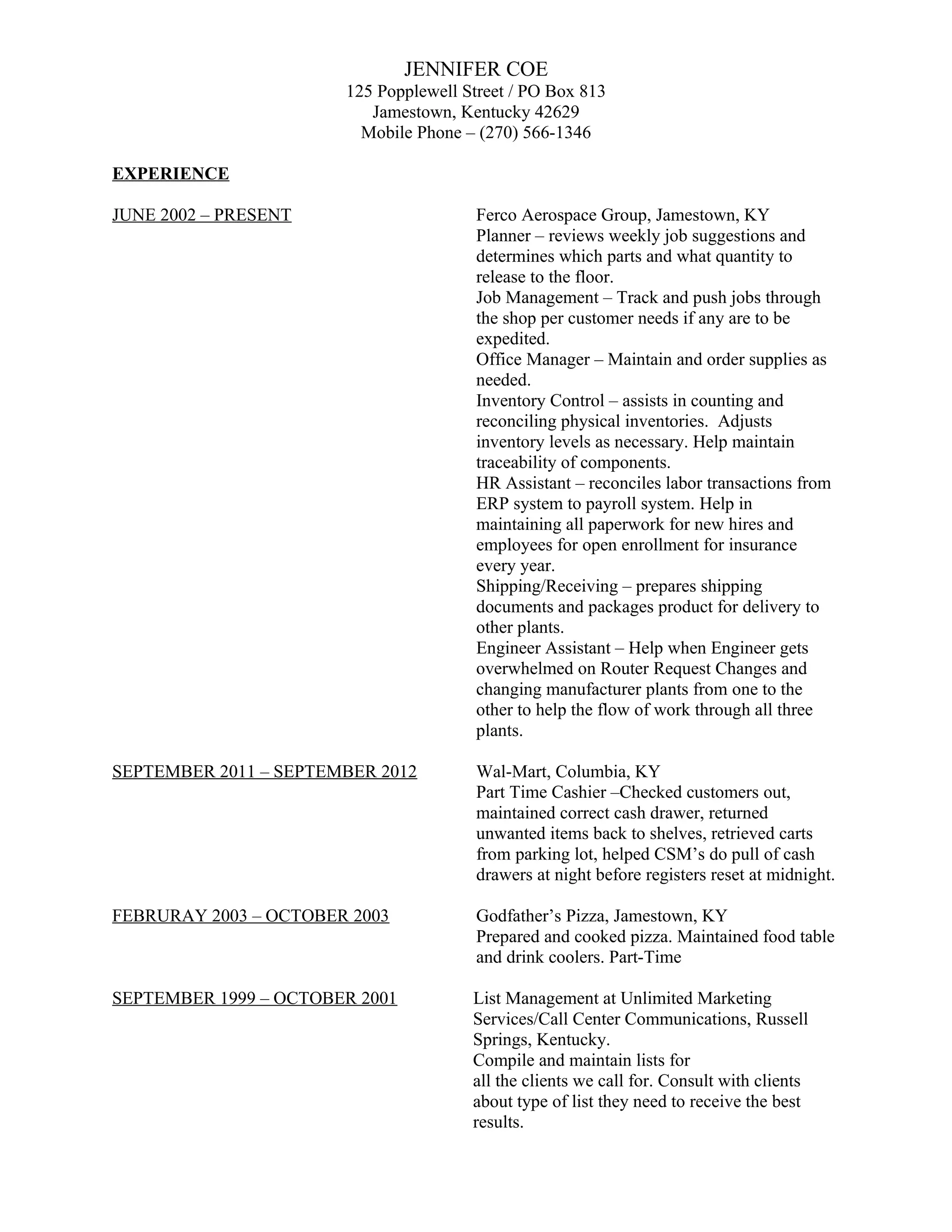 JCoeresume9-15-15 | PDF