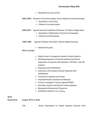 Leonard Kerezya Curriculum Vitae (CV) | DOC | Resume Writing and Advice ...