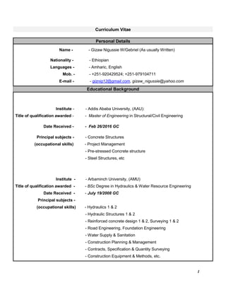 Curriculum Vitae | PDF