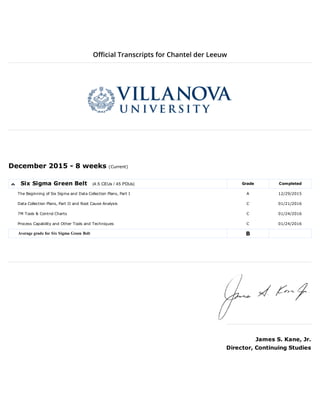 University Alliance Transcript | PDF