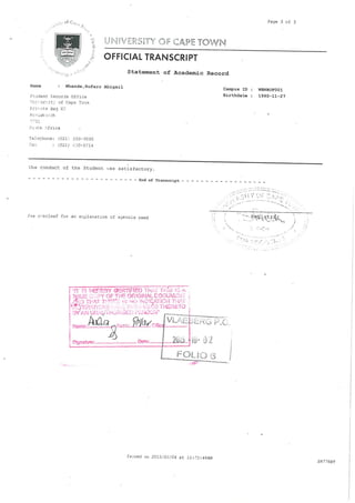 Certified Official Transcript | PDF