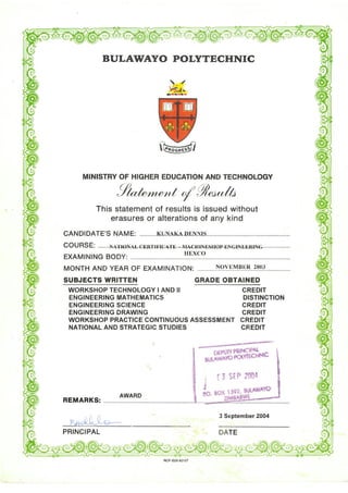 statement of results | PDF