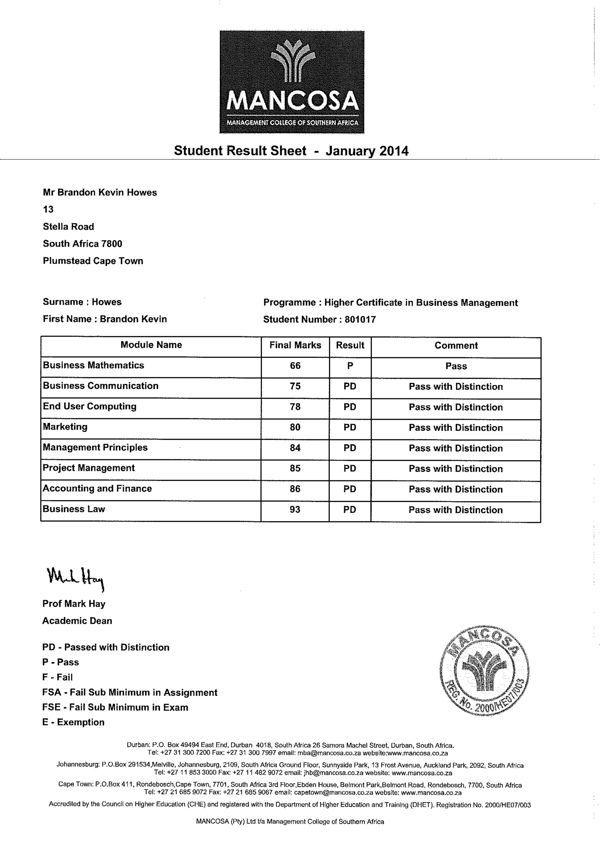 CIBM Student Result sheet | PDF