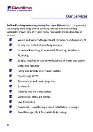 Redine Plumbing_Contractors - Capability Statement QLDr1 | PDF