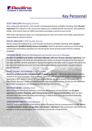 Redine Plumbing_Contractors - Capability Statement QLDr1 | PDF