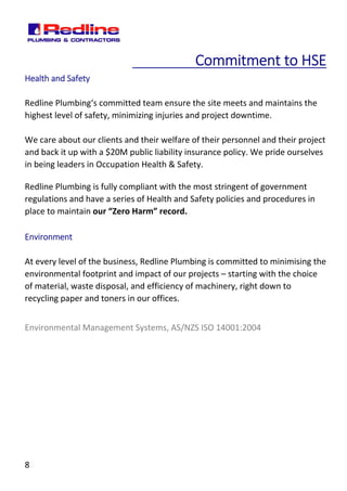 Redine Plumbing_Contractors - Capability Statement QLDr1 | PDF