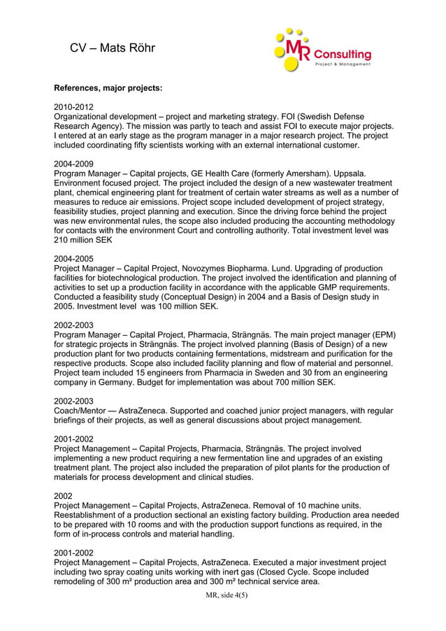 CV Mats Röhr english | PDF