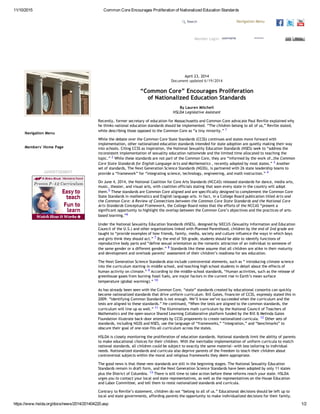 Common Core Encourages Proliferation of Nationalized Education ...