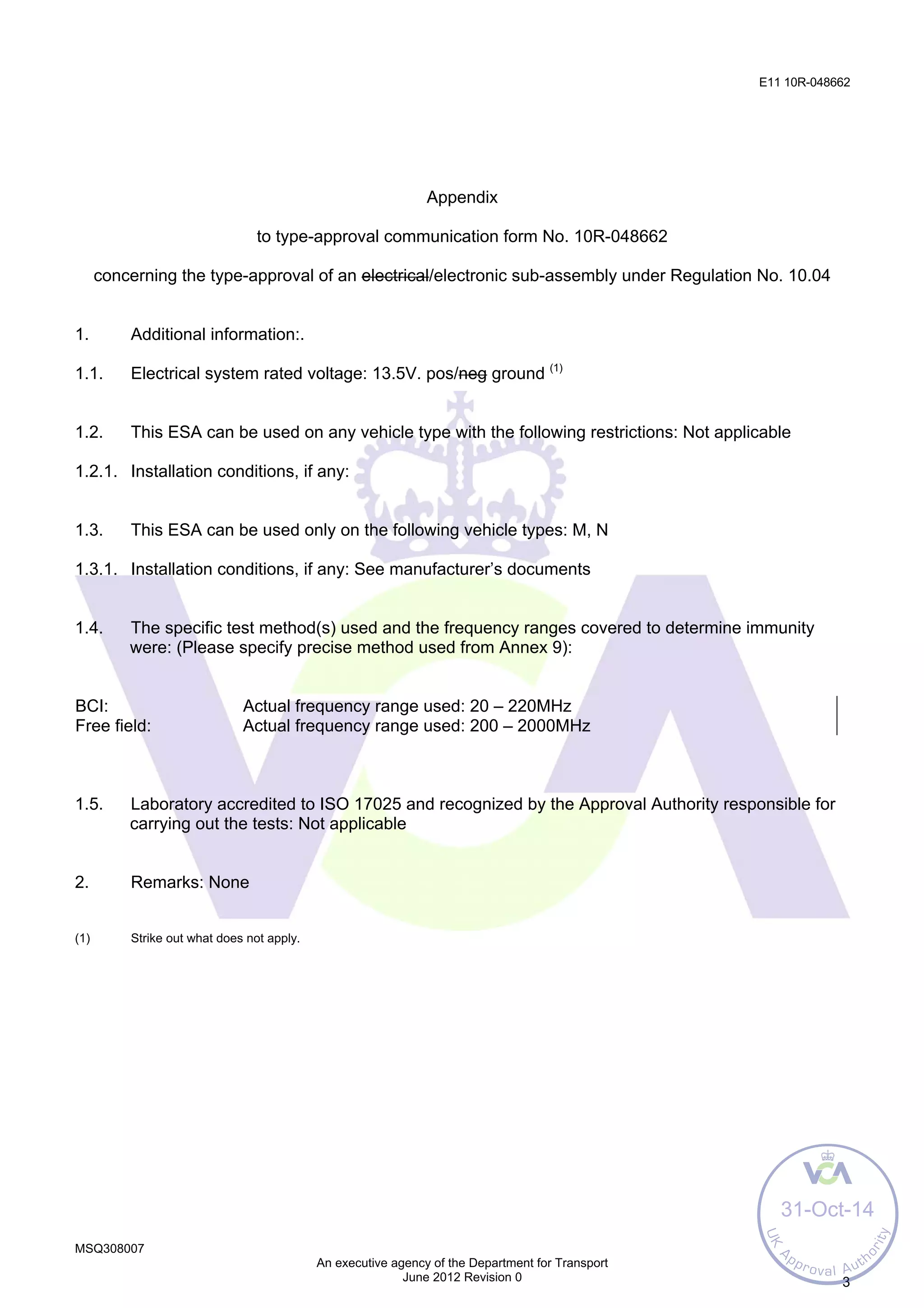 CERTIFICATE-E-MARK-E11-10R-048662 | PDF