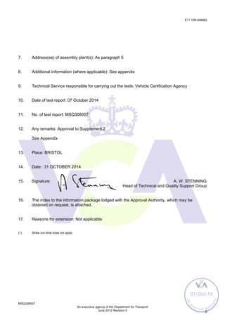 CERTIFICATE-E-MARK-E11-10R-048662 | PDF