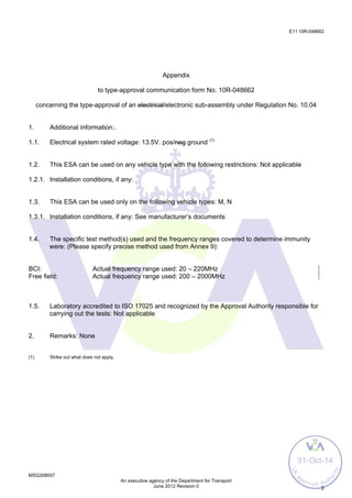 CERTIFICATE-E-MARK-E11-10R-048662 | PDF